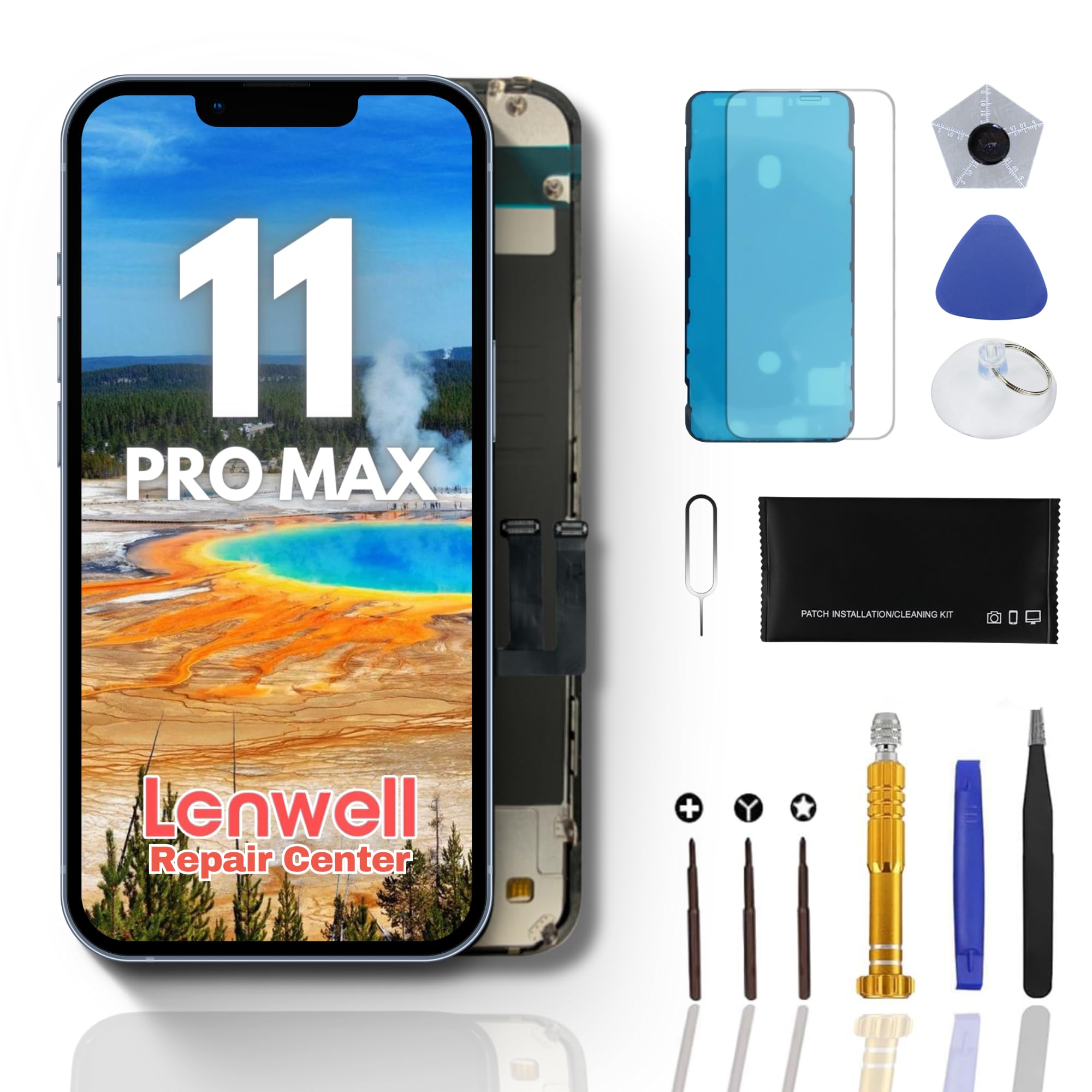 Amazon.com: Lenwell Screen Replacement for iPhone 11 Pro Max 3D Touch Screen Digitizer 6.5”LCD ...