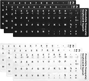 Azerty French Keyboard Sticker 6 Pieces Universal Replacement Letters ...