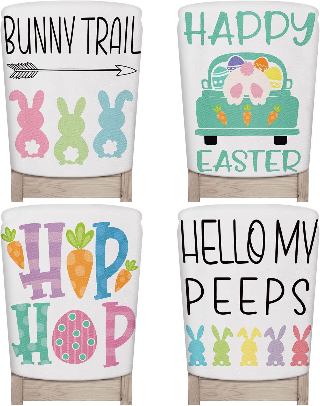 Amazon.com: Dining Chair Back Covers, Easter Bunny with Back Basket ...