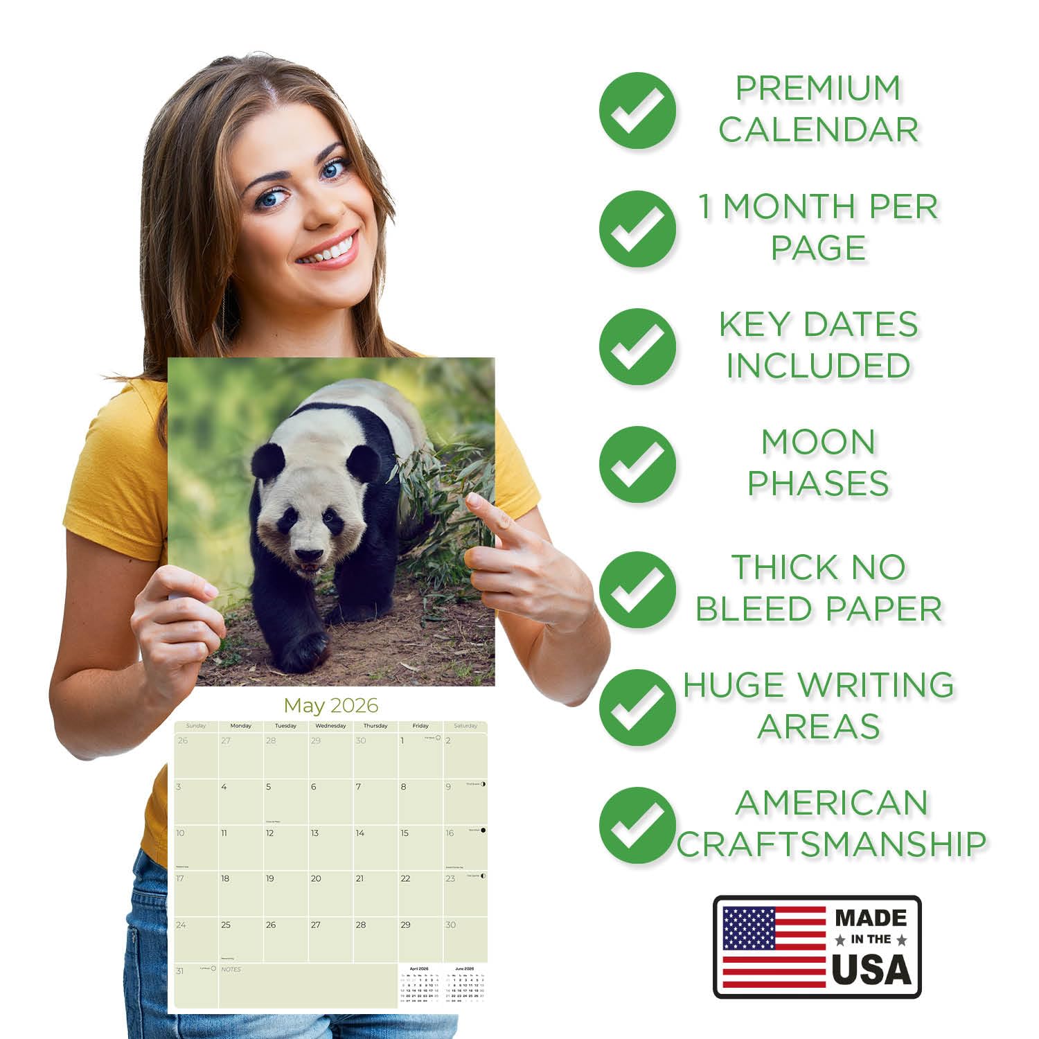 Snapklik.com : 2025 2026 Pandas - Cute Animal Monthsly Wall Calendar ...