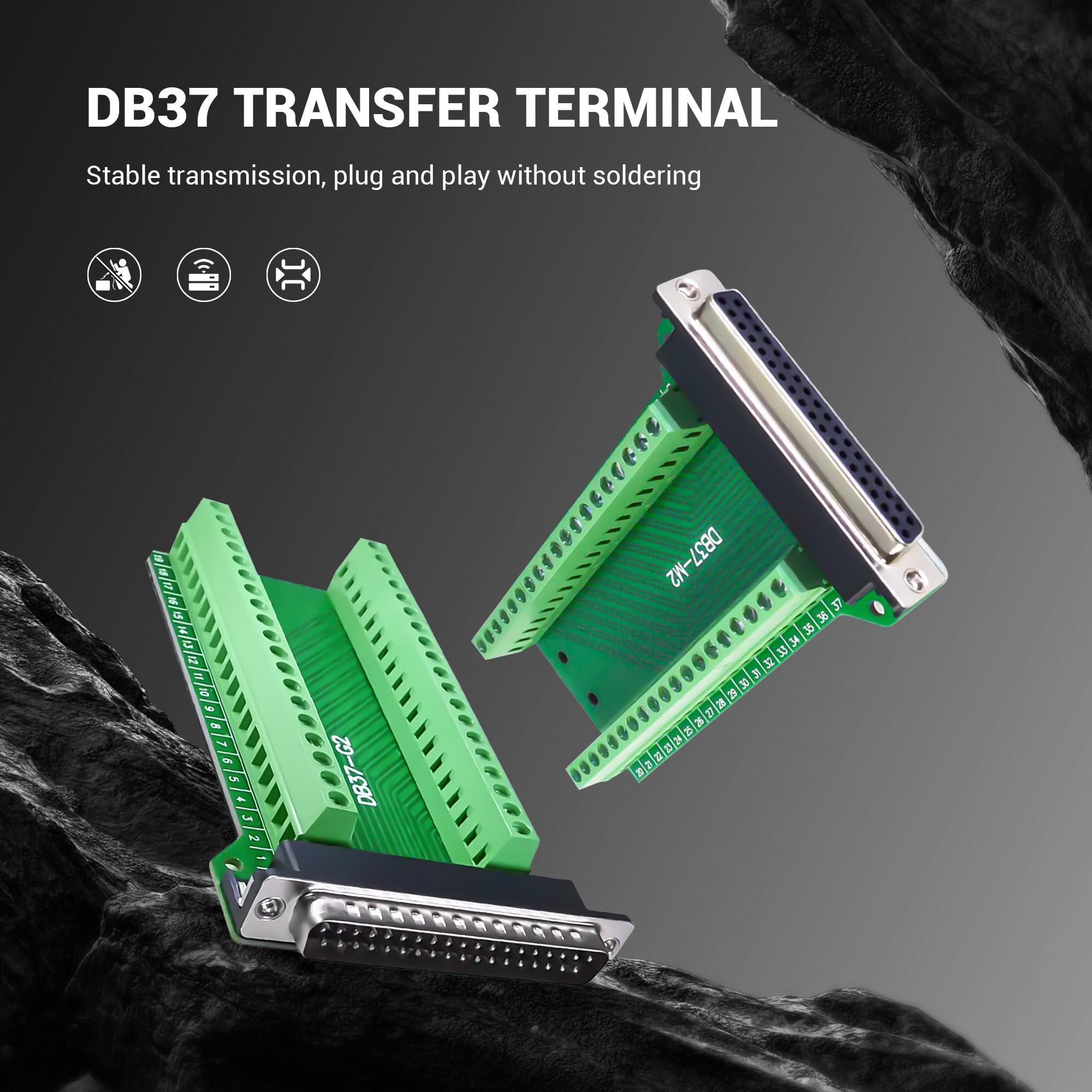 YIMATEECO DB37 Breakout Board, DB37 Adapter D-USB Serial to 37Pin ...