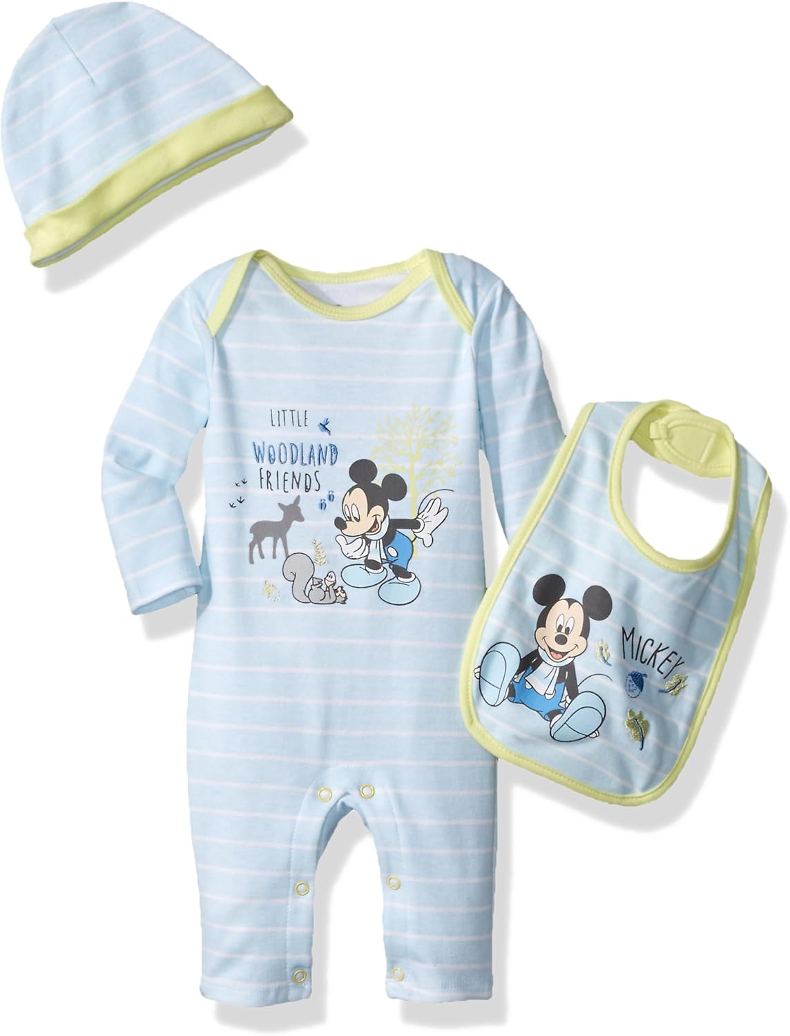 Amazon.com: Disney Baby Boys' Mickey Mouse Coverall, HAT, and BIB Set ...