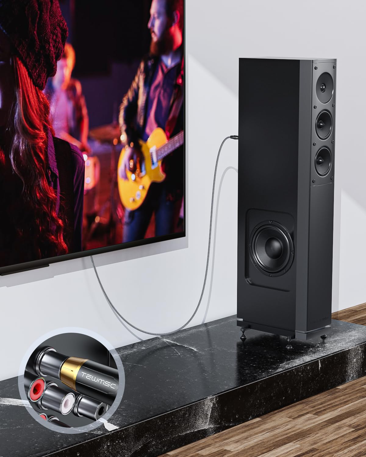 Subwoofer Cable 10ft, Dual Shielded Subwoofer RCA Cable Gold-Plated ...