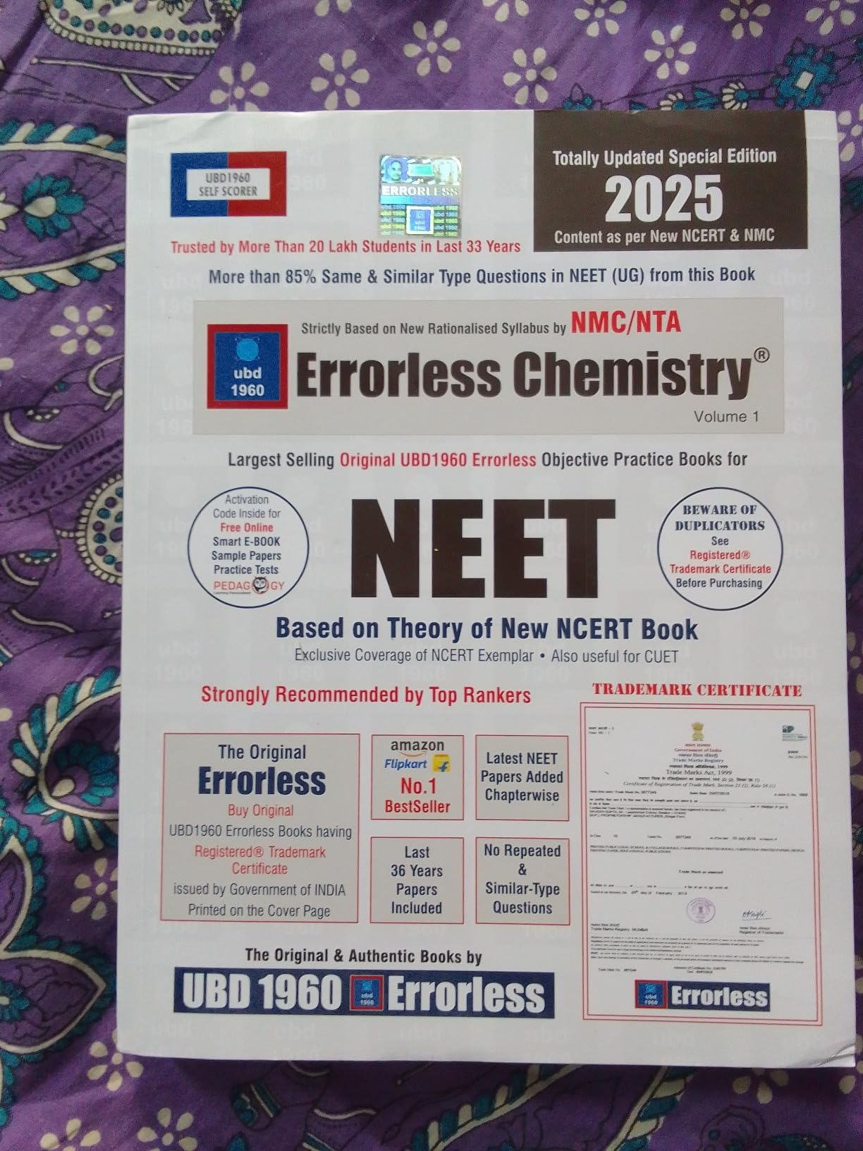 Buy UBD1960 Errorless Chemistry for NEET as per NMC (Paperback+Smart E ...