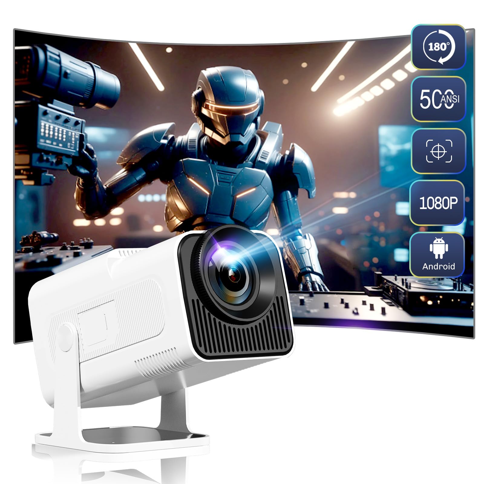 Amazon.com: [180°Adjustable Stand]HIPPUS Smart Mini Projector with WiFi ...