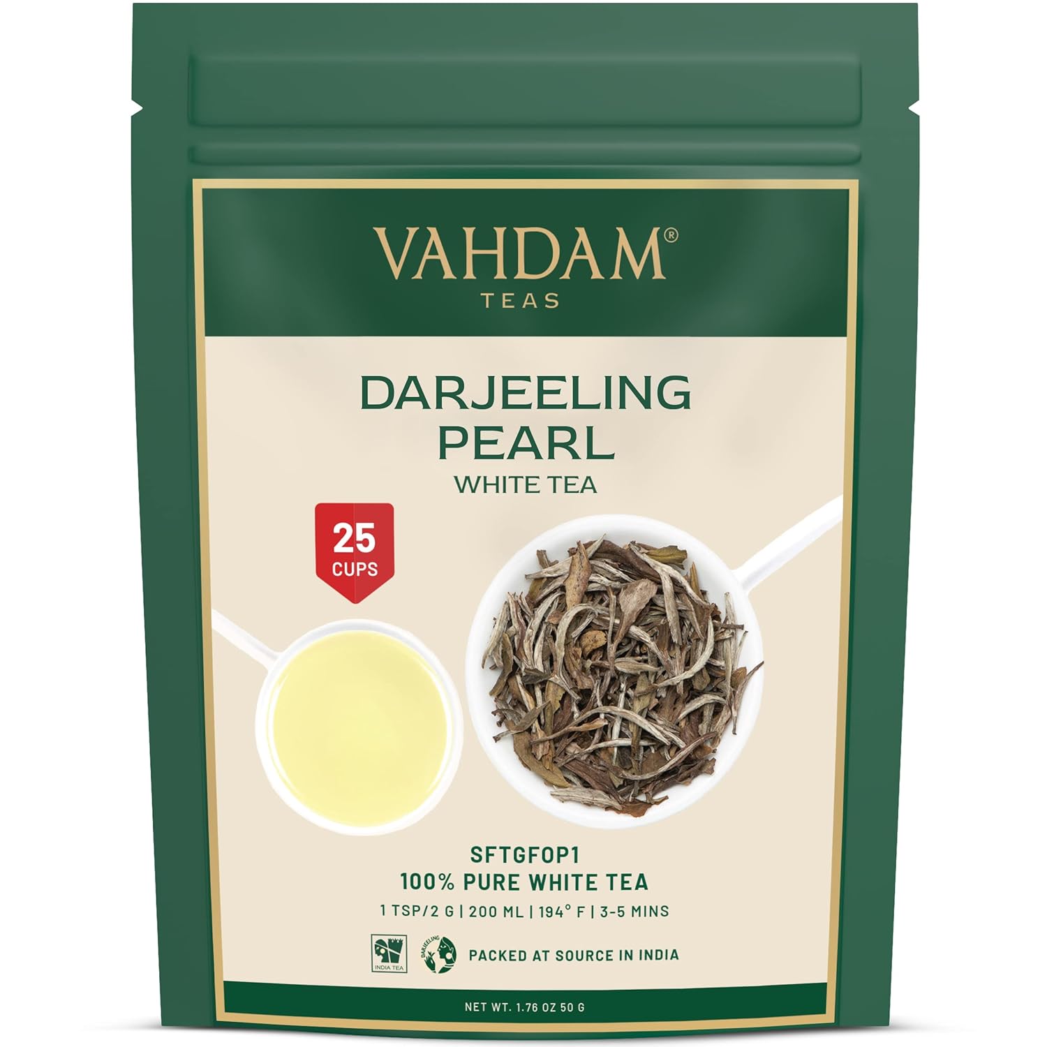 Arya Pearl Darjeeling First Flush White Tea, 100% Pure Unblended White ...