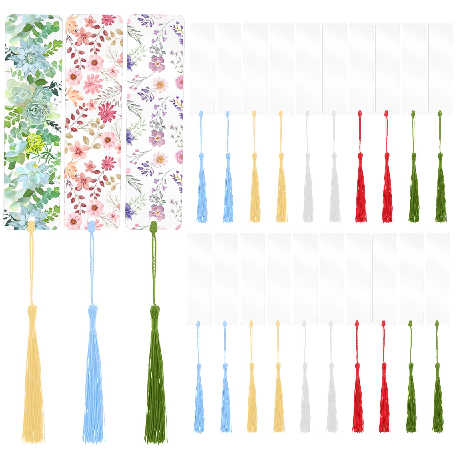 Amazon.com: 15Pcs Blank Acrylic Bookmarks Simple Transparent Dried ...