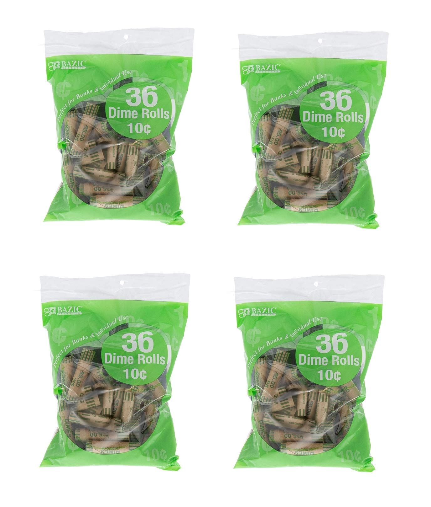 Snapklik.com : BAZIC Coin Wrappers Rolls - Dime, Made In USA, Durable ...
