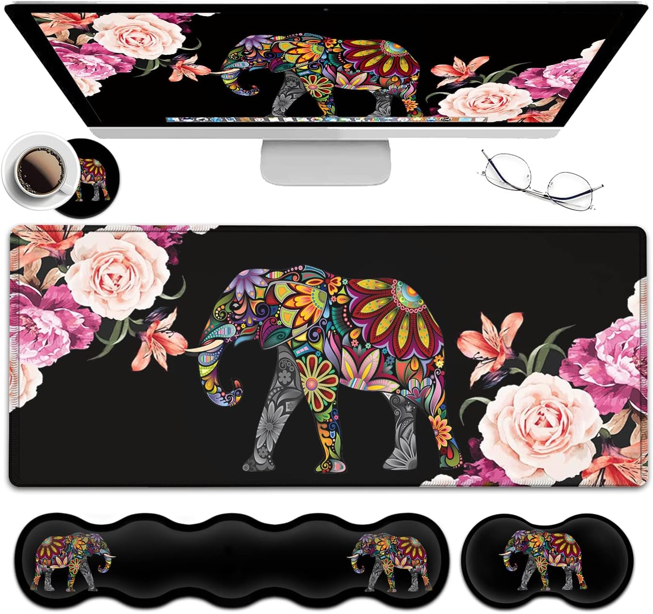 Amazon.com: Gaming Mouse Pad XXL Large Desk Mat Non-Slip Rubber Mice ...