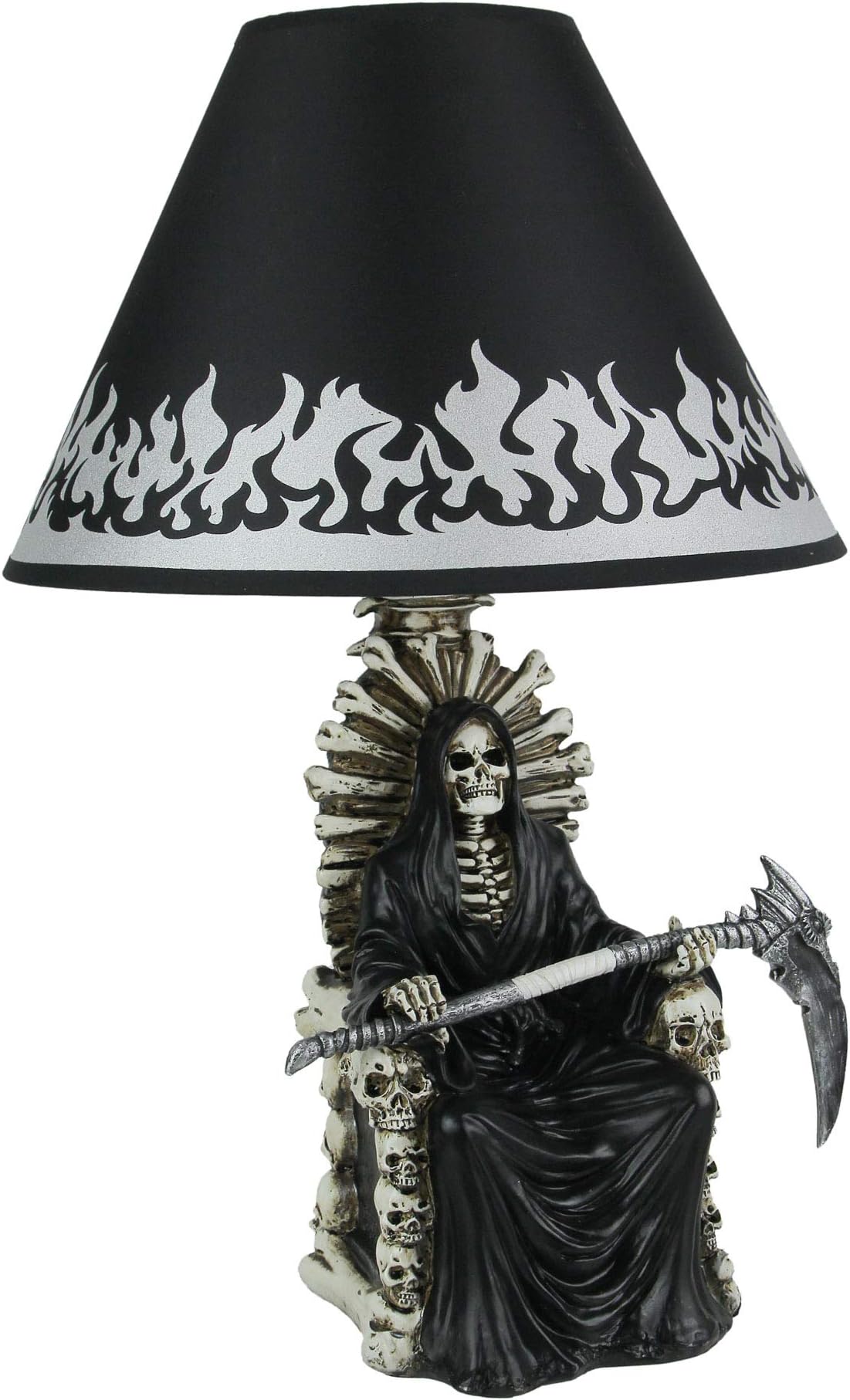 Shadows of Twilight Skeleton in a Coffin Table Lamp - with Black Fabric ...