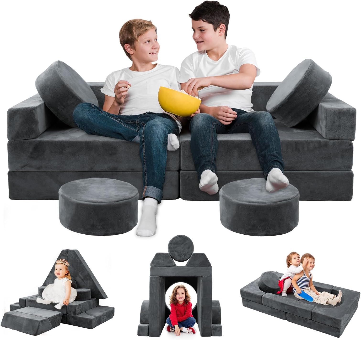 Amazon.com: Yourigami Kids and Toddler Play Couch, Convertible Folding ...