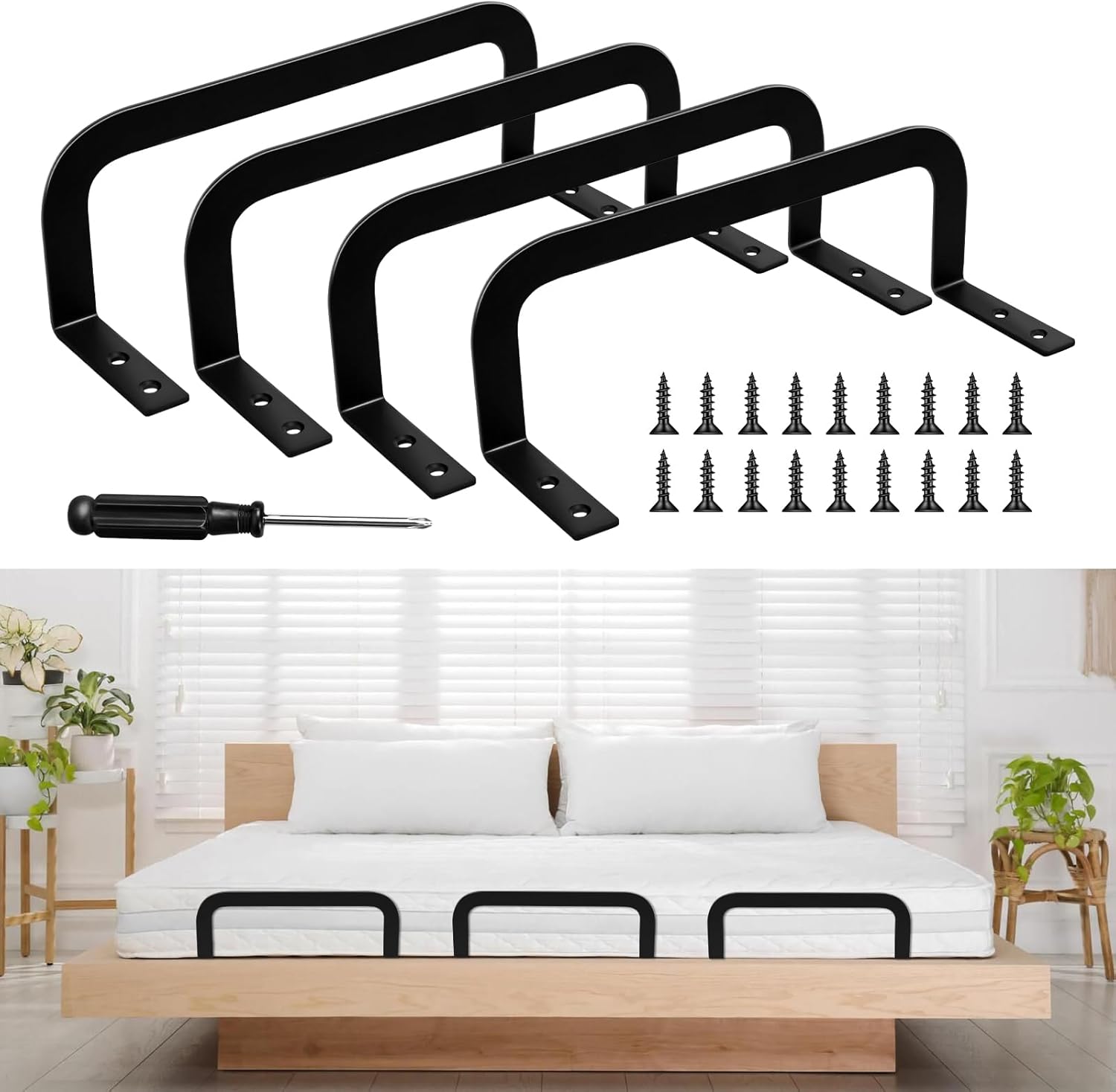 Amazon.com: 4 Pcs Mattress Slide Stopper, Mattress Retainer Bar, Keep ...