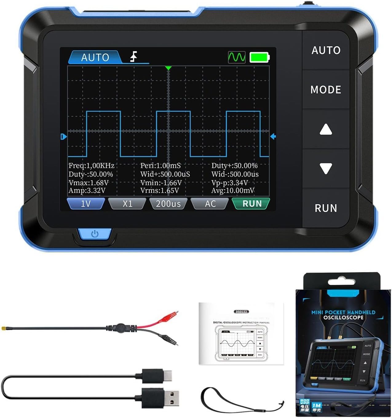 Amazon.com: Noteflora 2-in-1 Digital Portable Oscilloscope DSO153, 1MHz ...