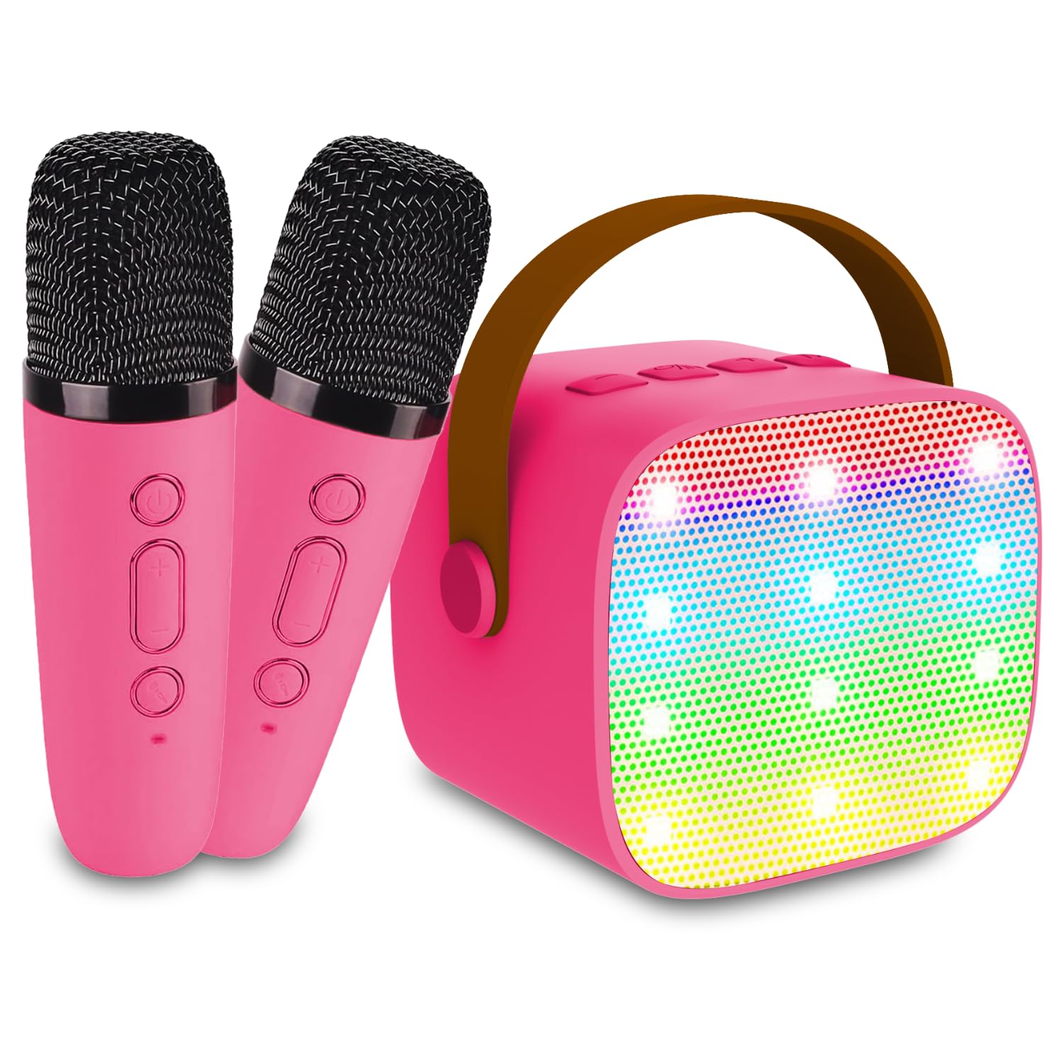 Amazon.com: Mini Karaoke Speaker with 2 Wireless Microphones & LED ...