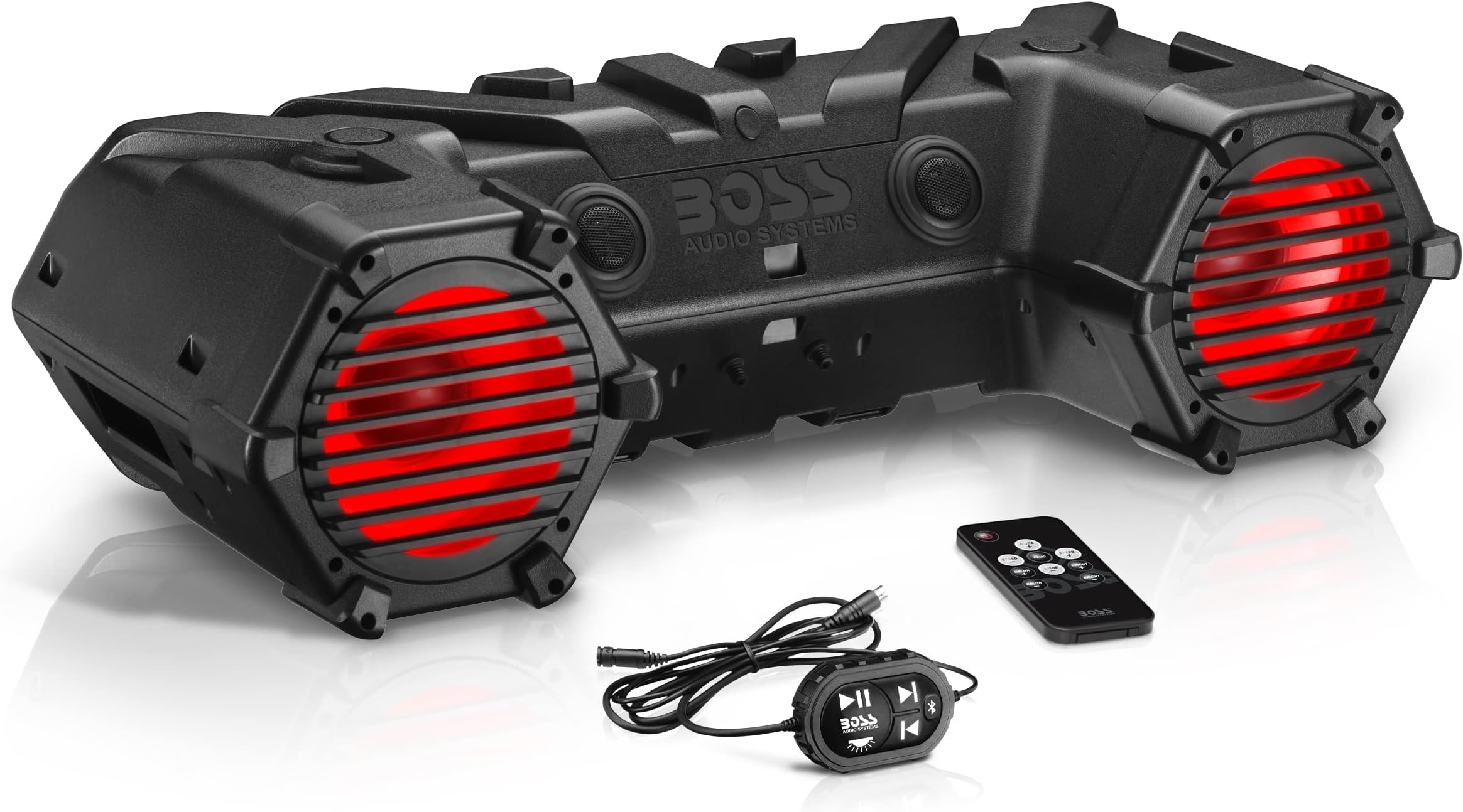 BOSS Audio Systems ATV95LRGB ATV UTV Weatherproof Sound System - 8 Inch ...