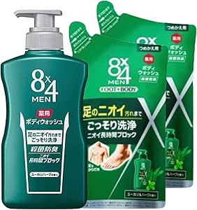 Amazon | 8x4メン ユーカリハーブの香り 薬用ボディウォッシュ (本体400ml＋つめかえ用300ml ×2個セット) ボディケア ボディソープ 花王 Kao | Generic ...