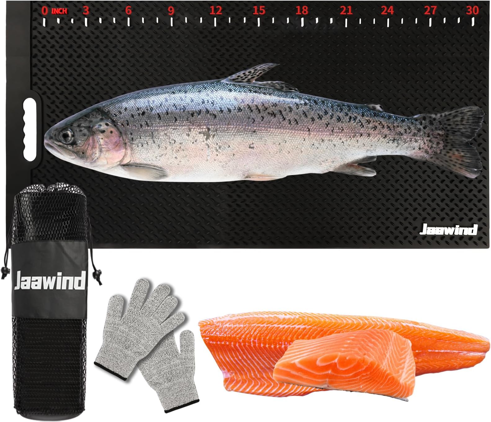 Amazon.com : Fish Fillet Mat, Roll-up Fish Cleaning Mat with Fish Ruler ...