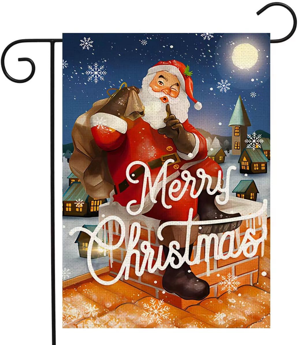 Amazon.com : 8 Styles Merry Christmas Garden Flag 12 x 18 Double Sided ...
