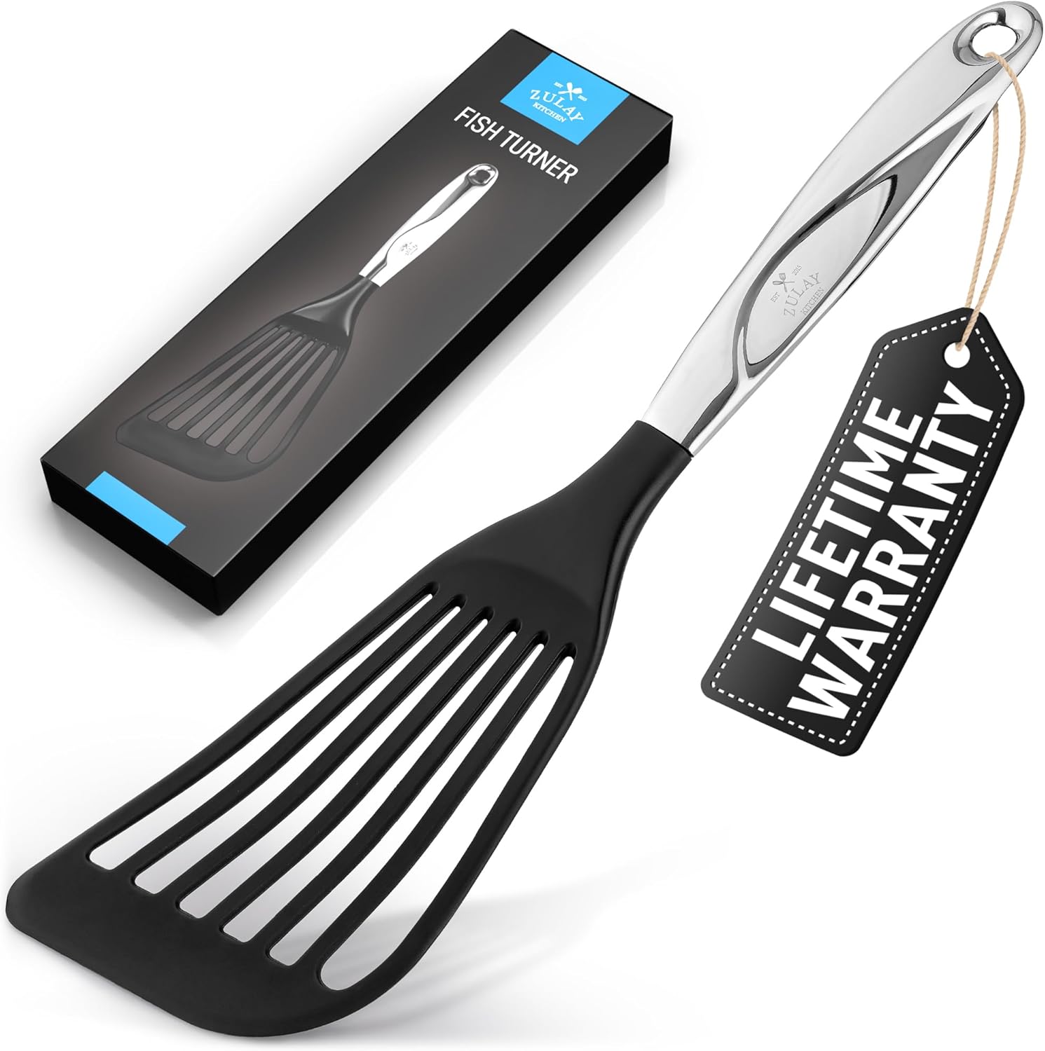 Amazon.com | Zulay Kitchen Premium Fish Spatula Stainless Steel ...