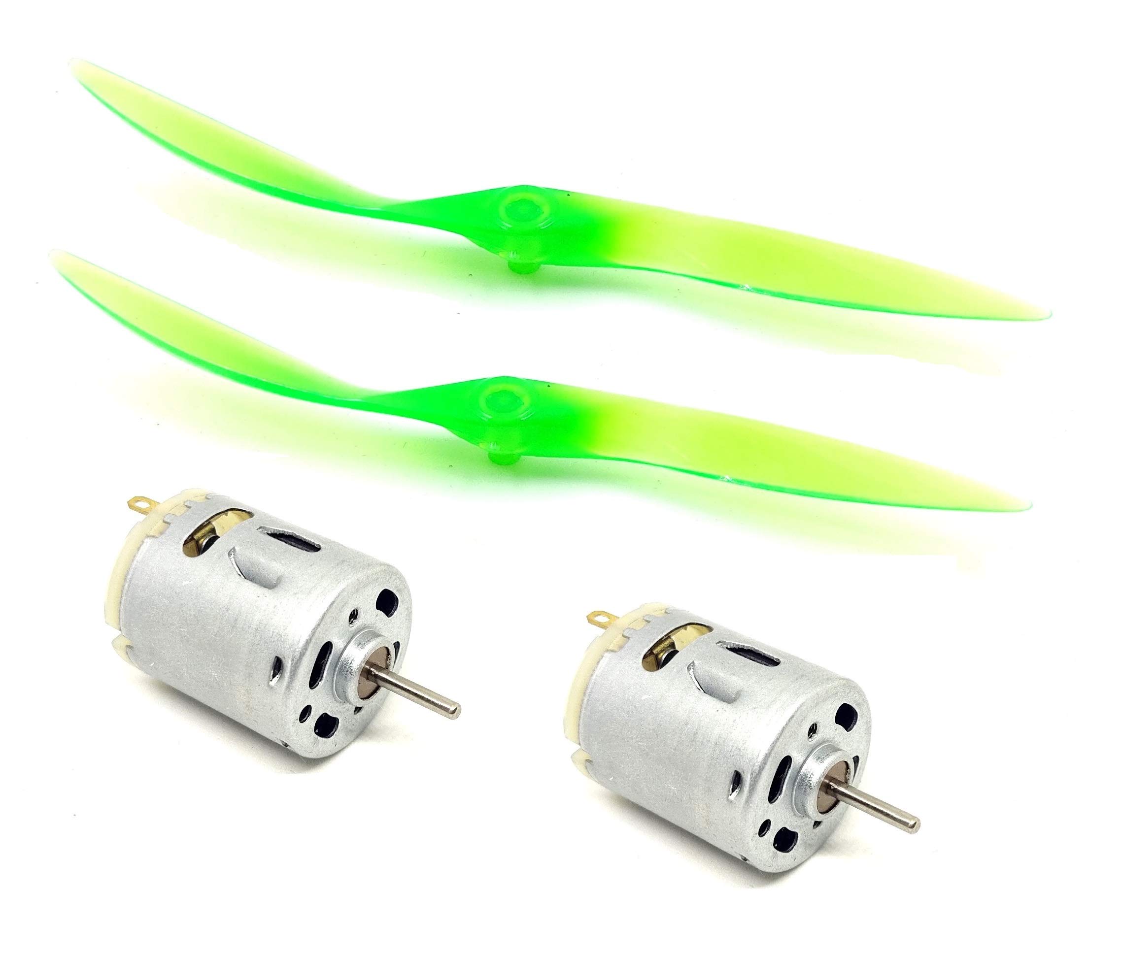 INVENTO 2Pcs 6V - 12V DC Toy Hobby DC Motor 27x33mm + 6 inch 2 Blade ...