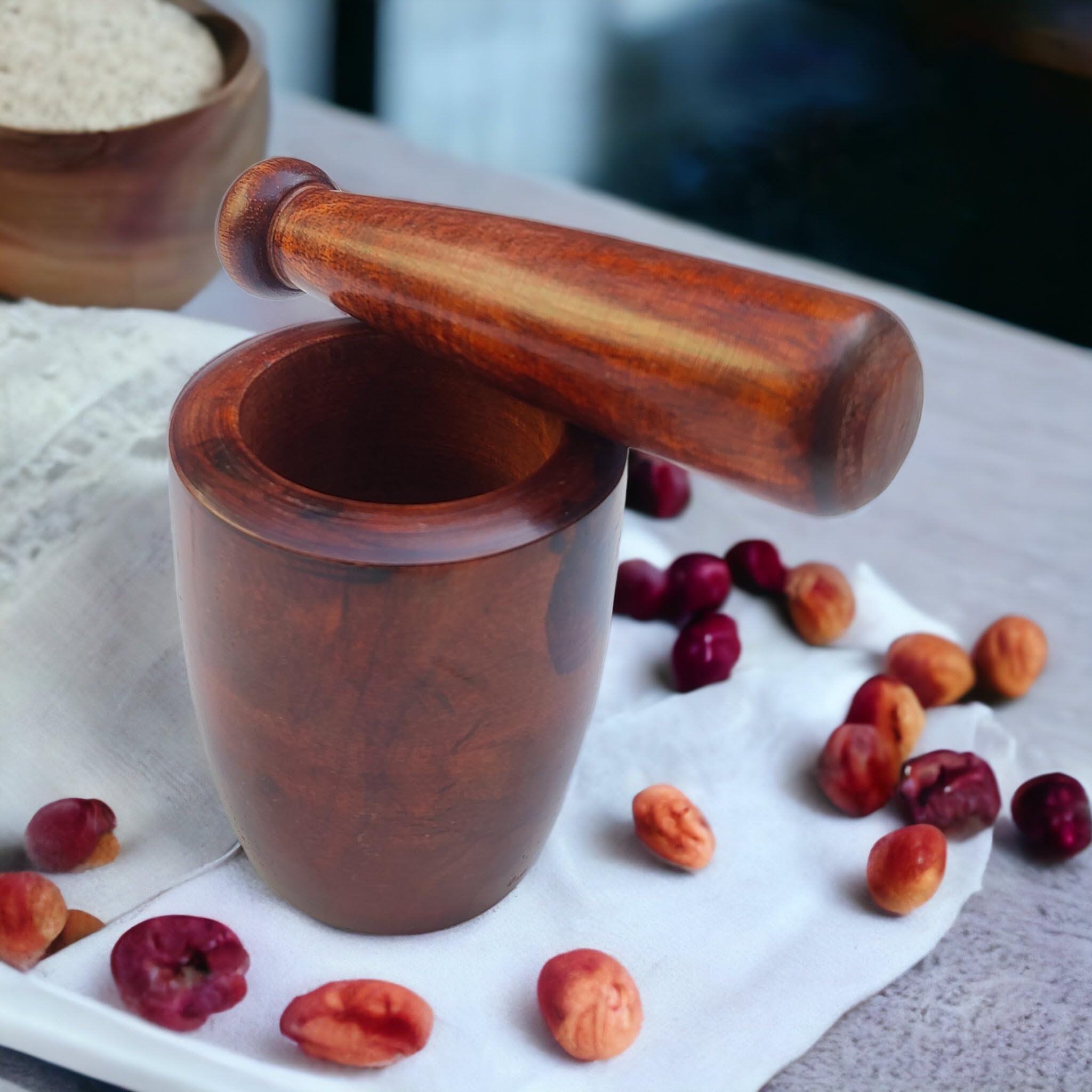 Crafts Collection Store Wooden Mortar and Pestle (Okhali and Musal ...