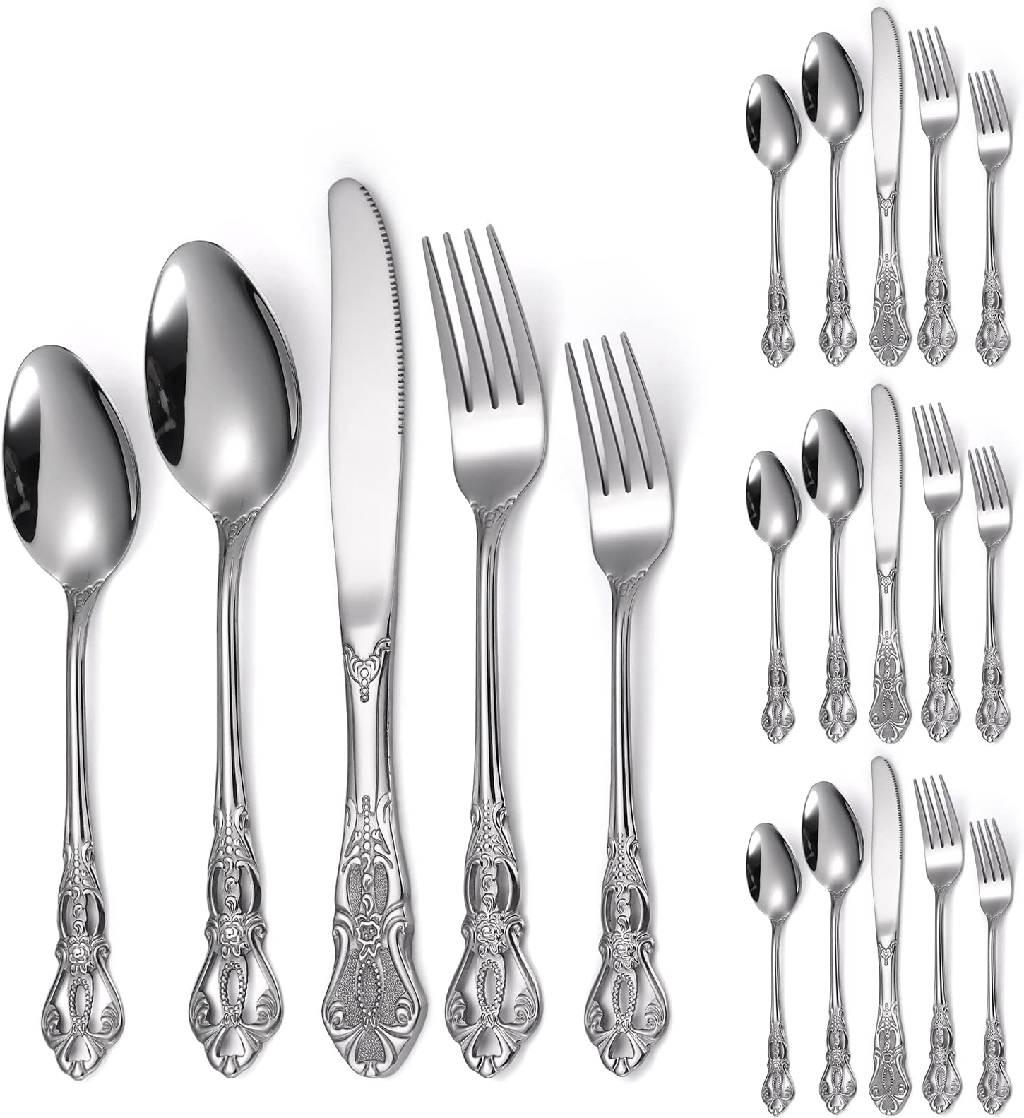 Amazon.com | Godinger Flatware Silverware Set 18/10 20th Century ...