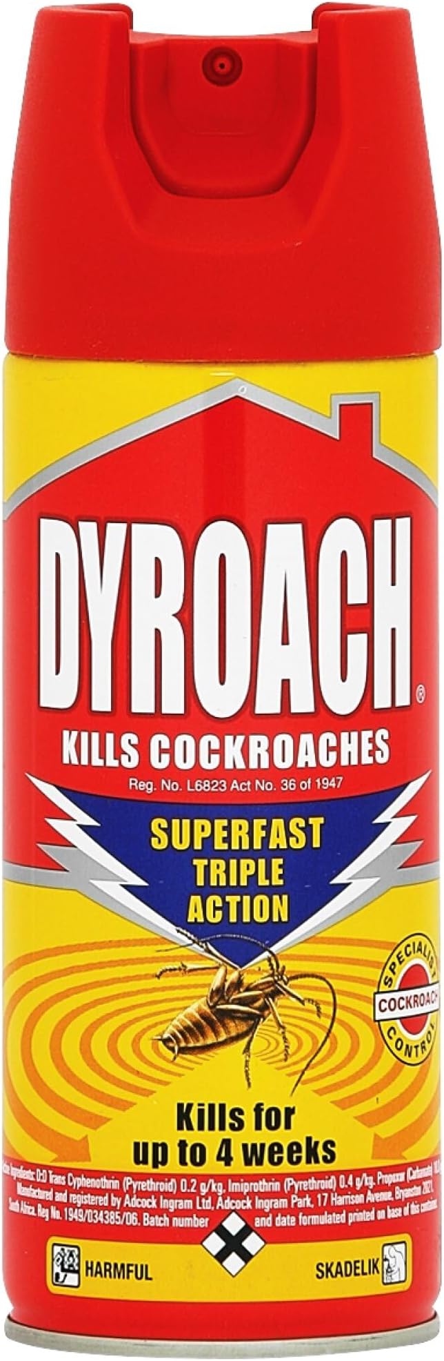 Dyrange Dyroach Triple Action Cockroach Insecticide Aerosol Spray 180ml ...