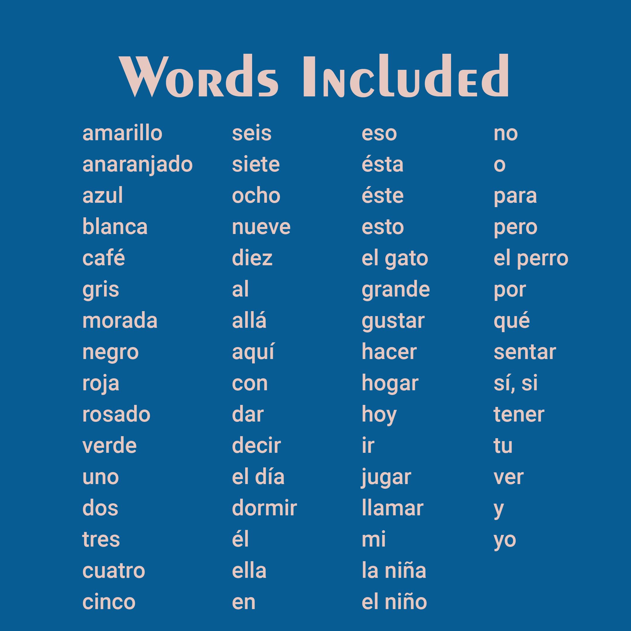 Spanish Sight Words For Beginners