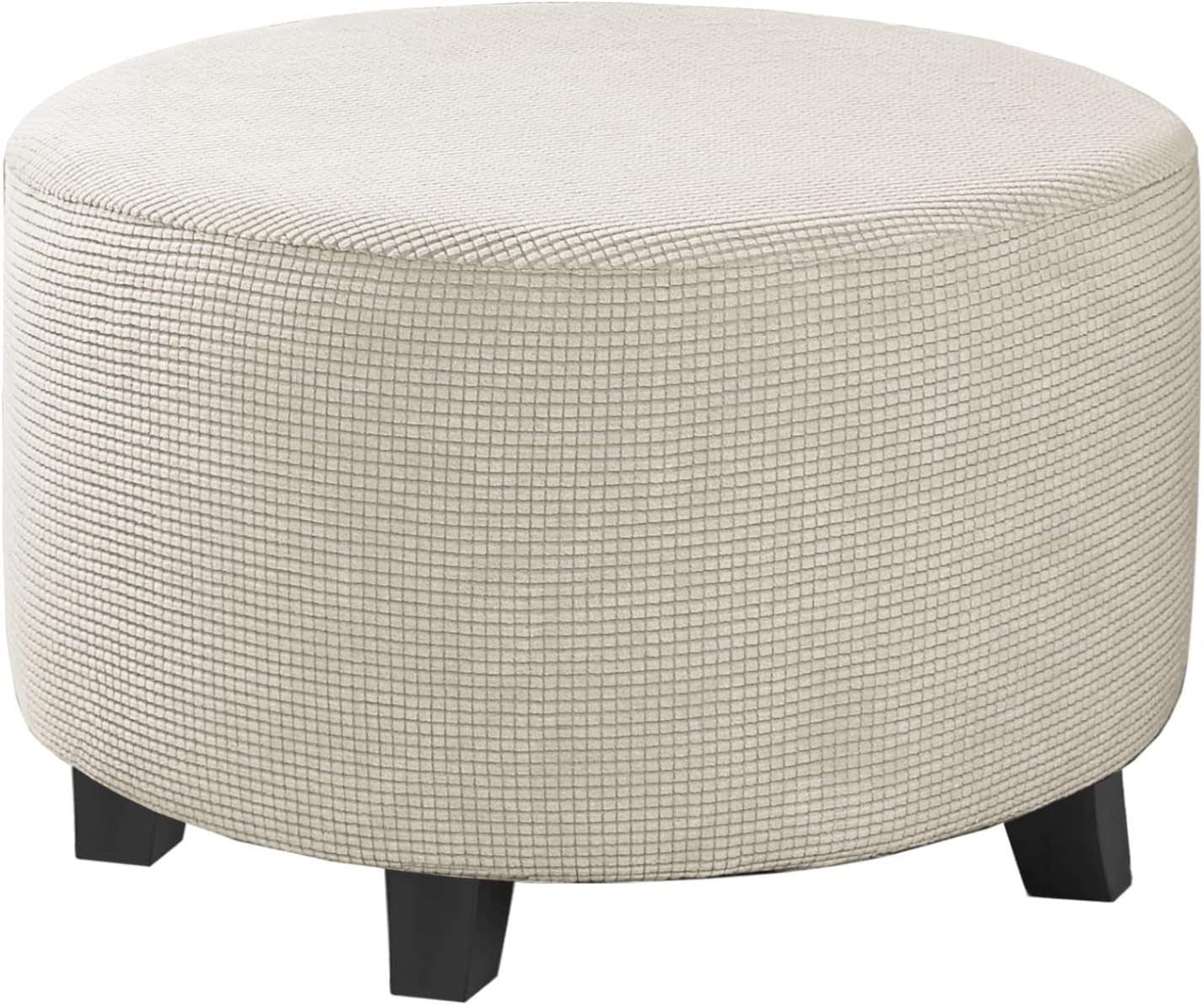 Amazon.com: H.VERSAILTEX Ottoman Cover Stretch Ottoman Slipcover Round ...