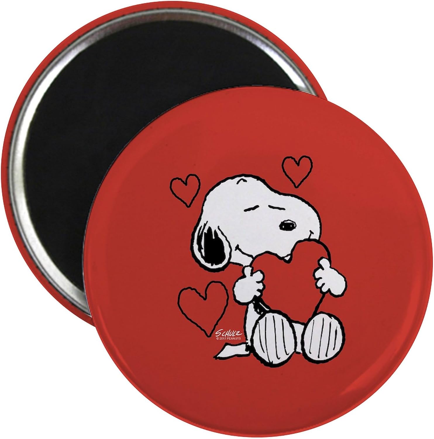 Amazon.com: CafePress Peanuts: Snoopy Heart Magnets 2.25" Round Magnet ...
