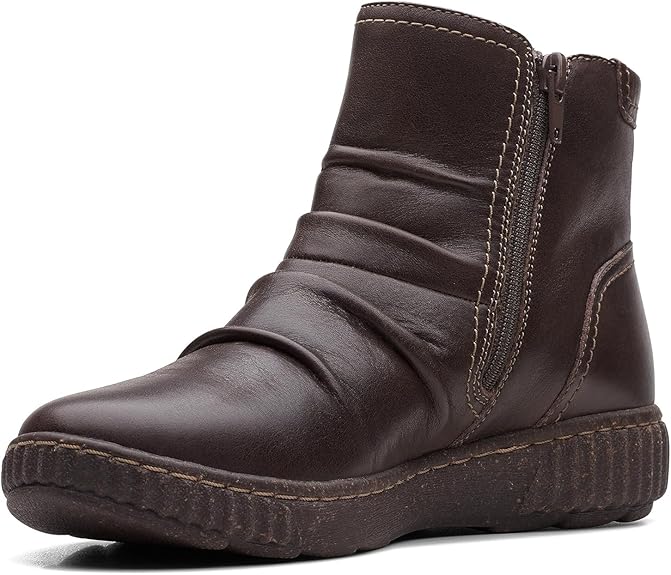 Amazon.com | Clarks Collection Women's Caroline Orchid Ankle Boot, Dark ...