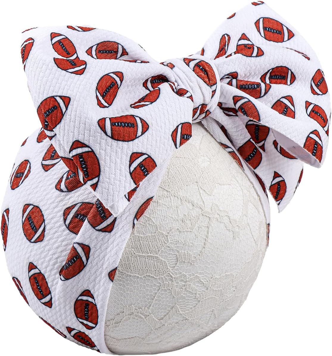 Amazon.com: YanJie Baby Girls Headbands Football Sports Printed Bow ...