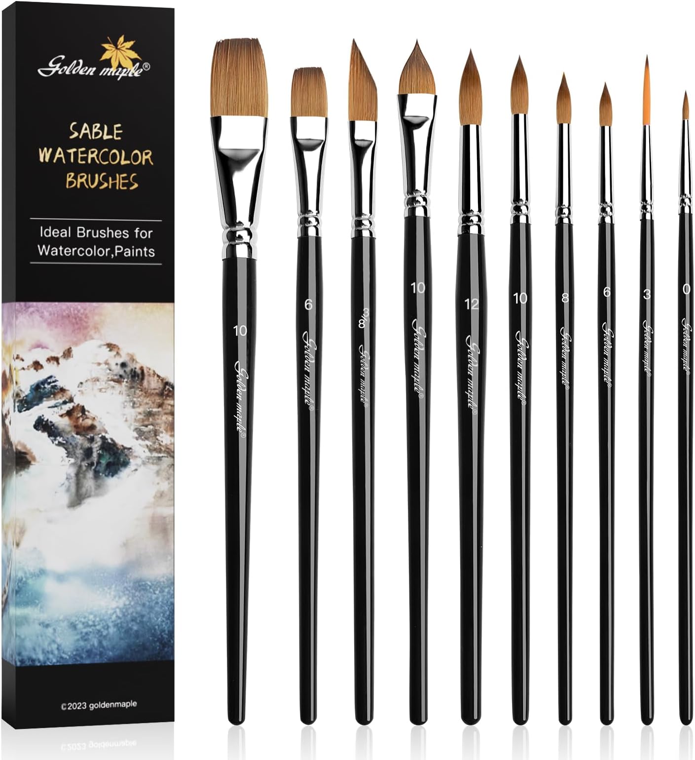 Amazon.com: Sable Watercolor Brushes Professional, Fuumuui 7Pcs ...