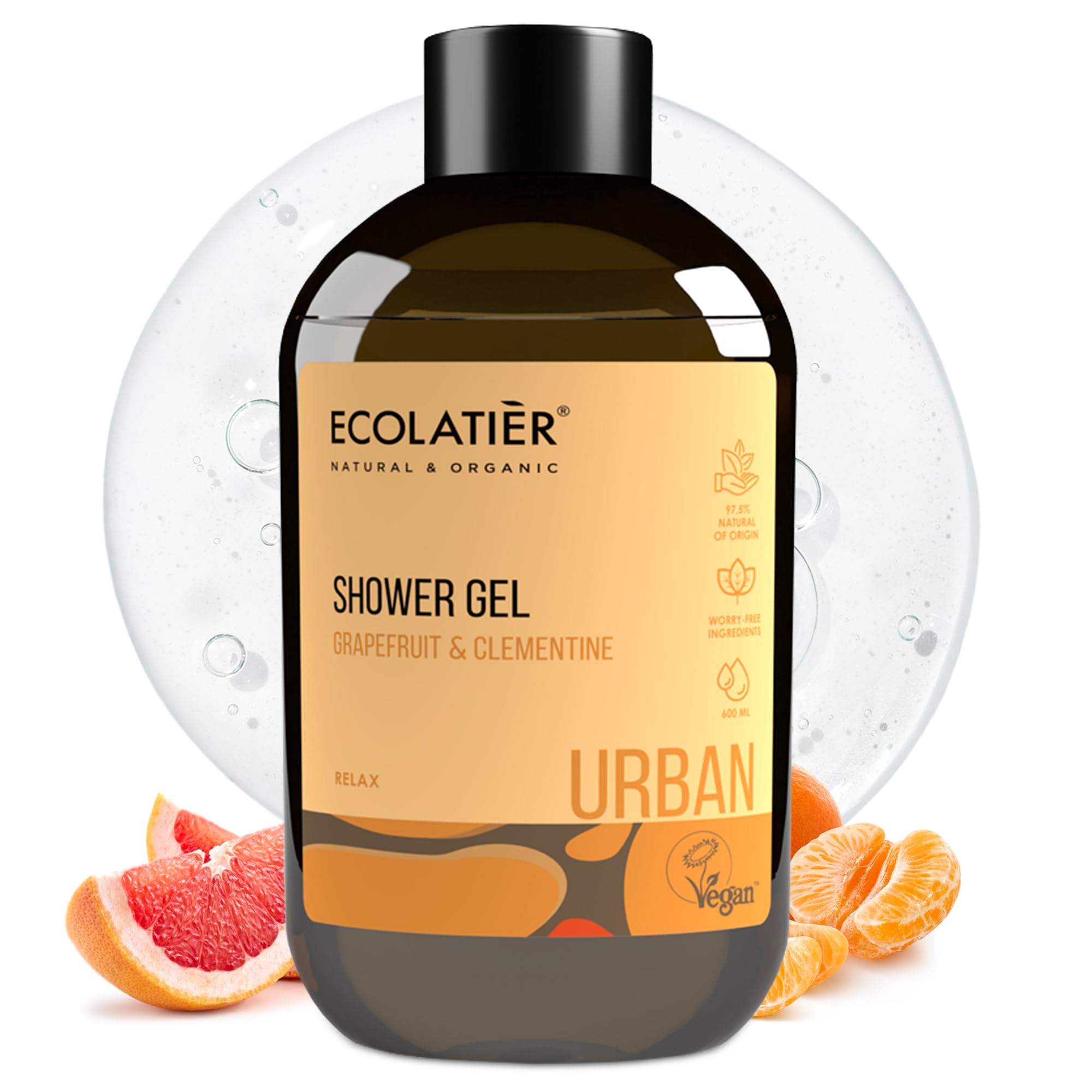 Amazon.com : ECOLATIÈR Natural Shower Gel Grapefruit & Clementine Body ...