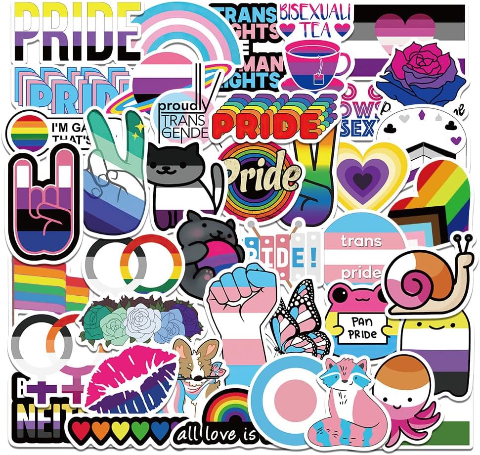 LGBT Pride Sticker Pack - Gay Pride Accessories Including 11 Rainbow ...