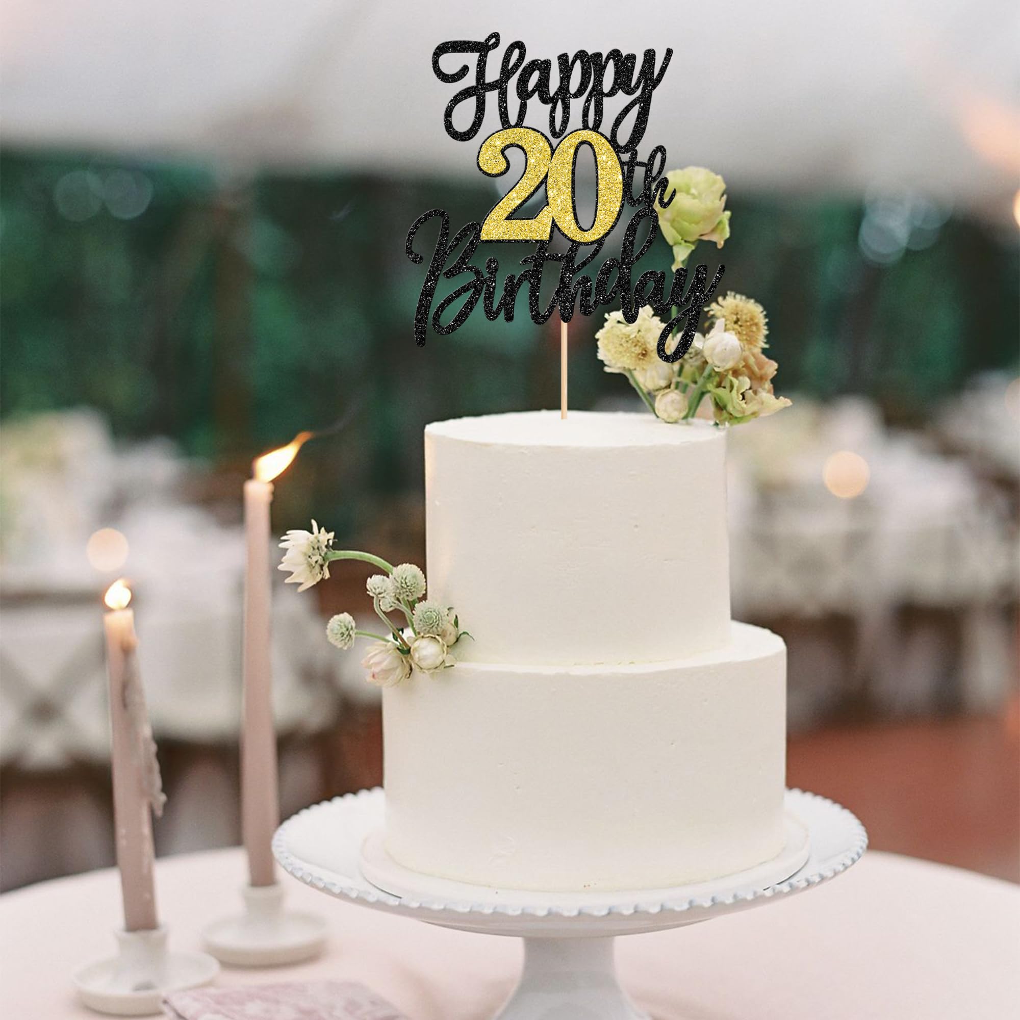 Black Acrylic Cake Pick For Anniversary 20th Awesome Since2005 Cake ...