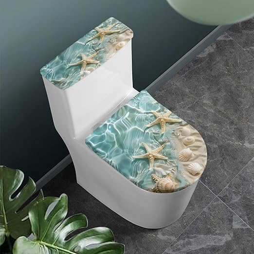 Amazon.com: Flashideas Starfish Shell Toilet Lid Cover and Toilet Tank ...