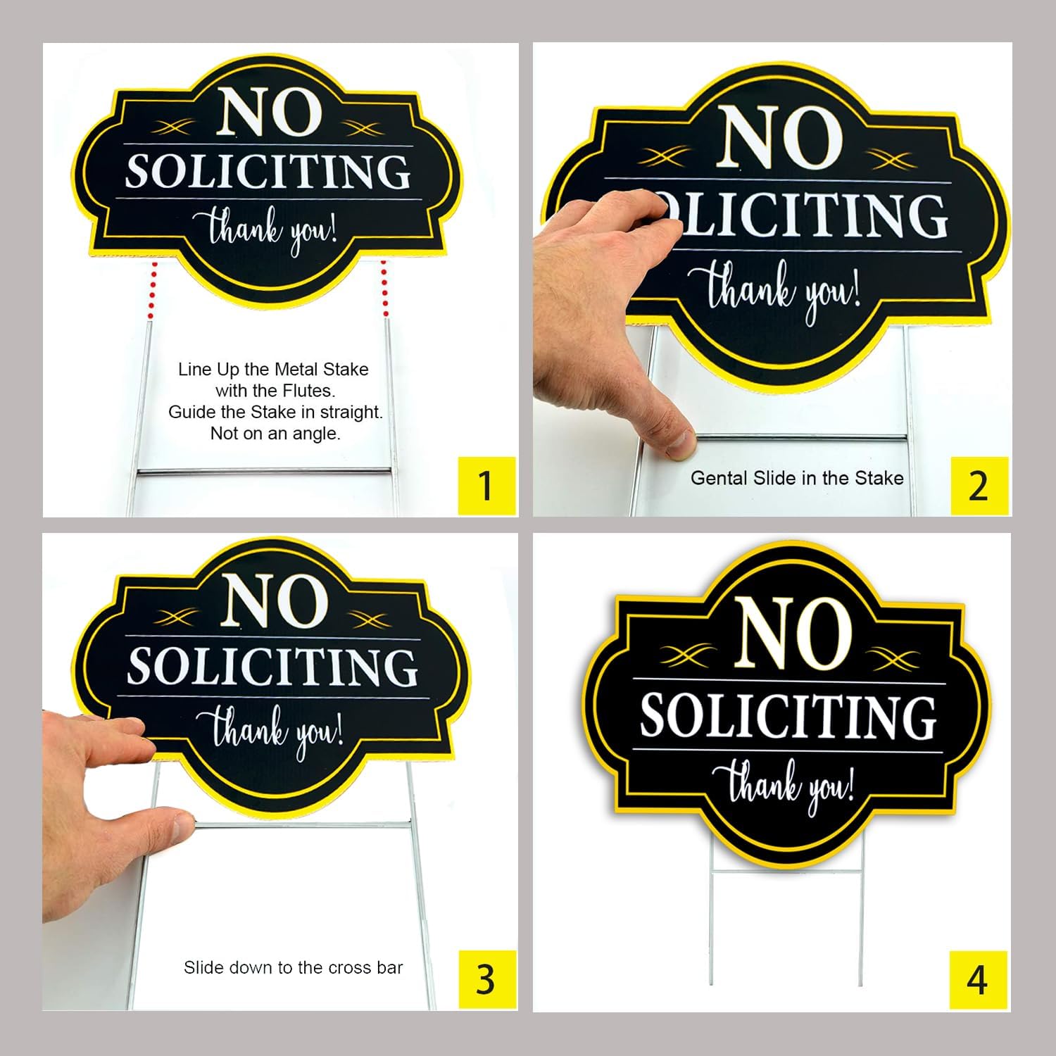 Letrero de No Soliciting de 15 x 12 pulgadas, letrero negro de No ...