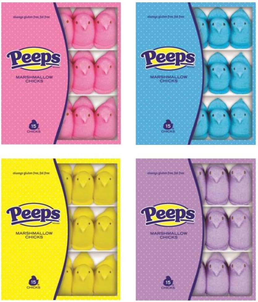 Amazon.com : Easter Chicks Marshmallow Peeps Value Pack Bundle: 4 ...