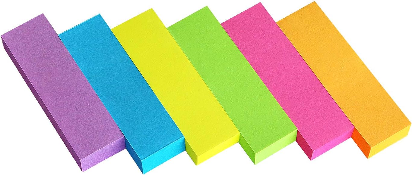 Amazon.com : 30 Pads 0.6x2 Inch Sticky Notes Flags Tabs Page Markers 6 ...