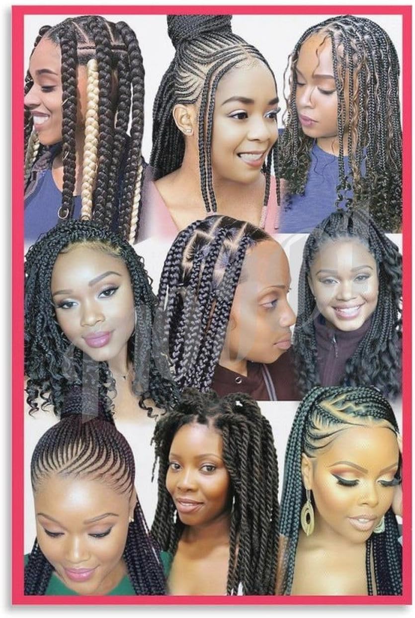Amazon.com: QYSHVT Hair Braiding Poster African Hair Braiding Poster ...