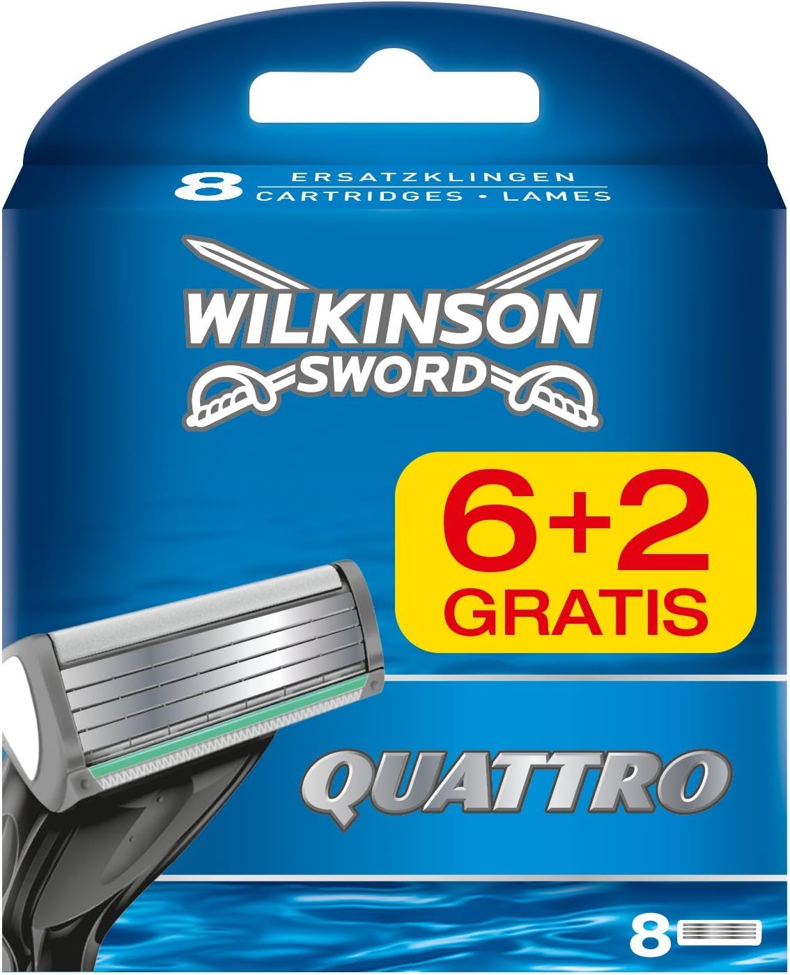 Wilkinson Sword Quattro 6 + 2 Razors – Pack of 8 : Amazon.co.uk: Health ...