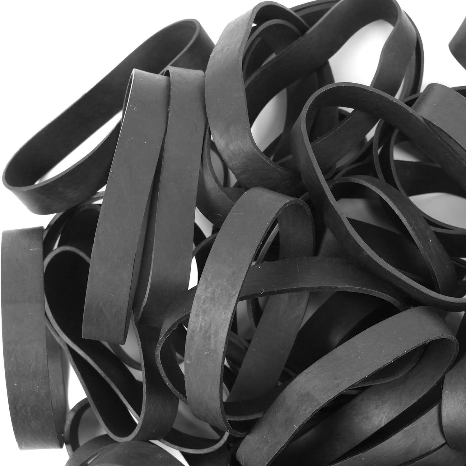 AMUU Rubber Bands Size #84 Black Elastics Bands 50 Pack Wide Thick For ...