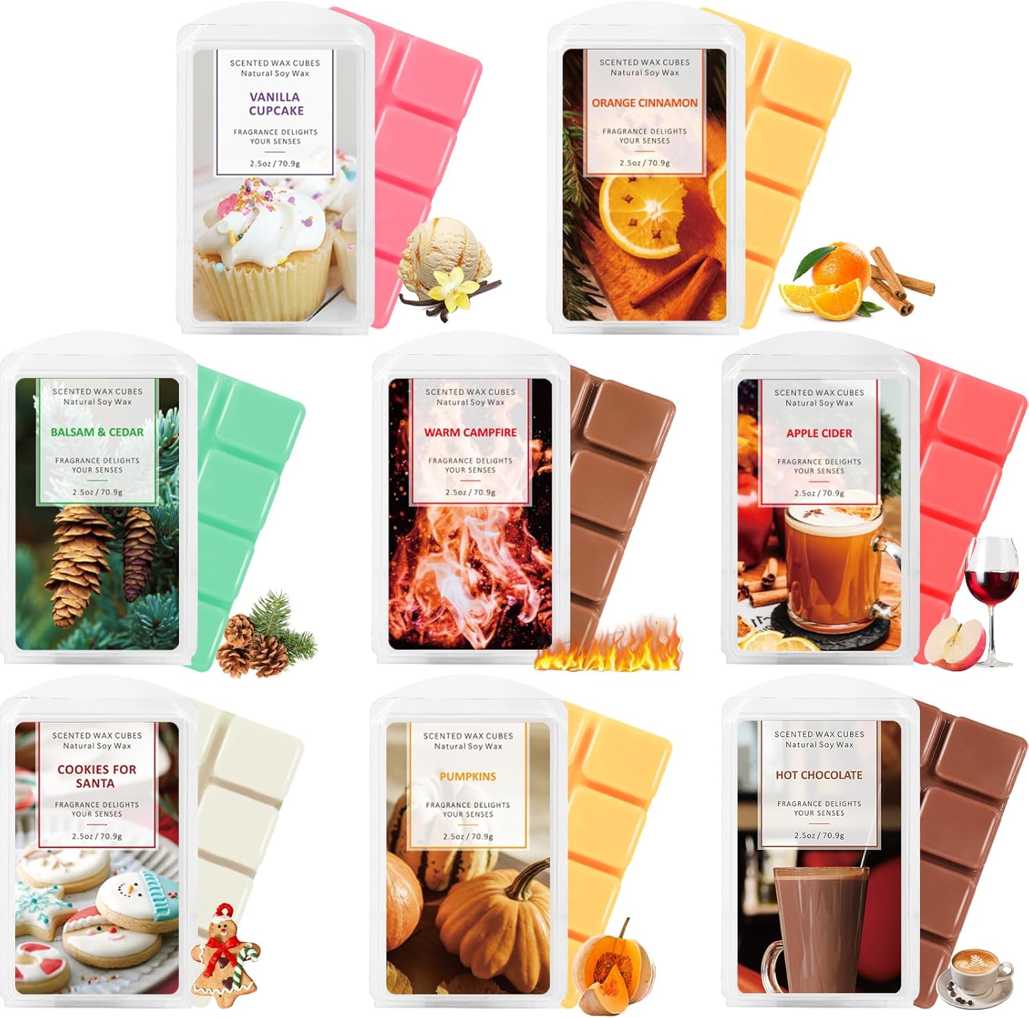 Amazon.com: Winter Wax Melts Wax Cubes, Scented Wax Melts Soy Wax ...