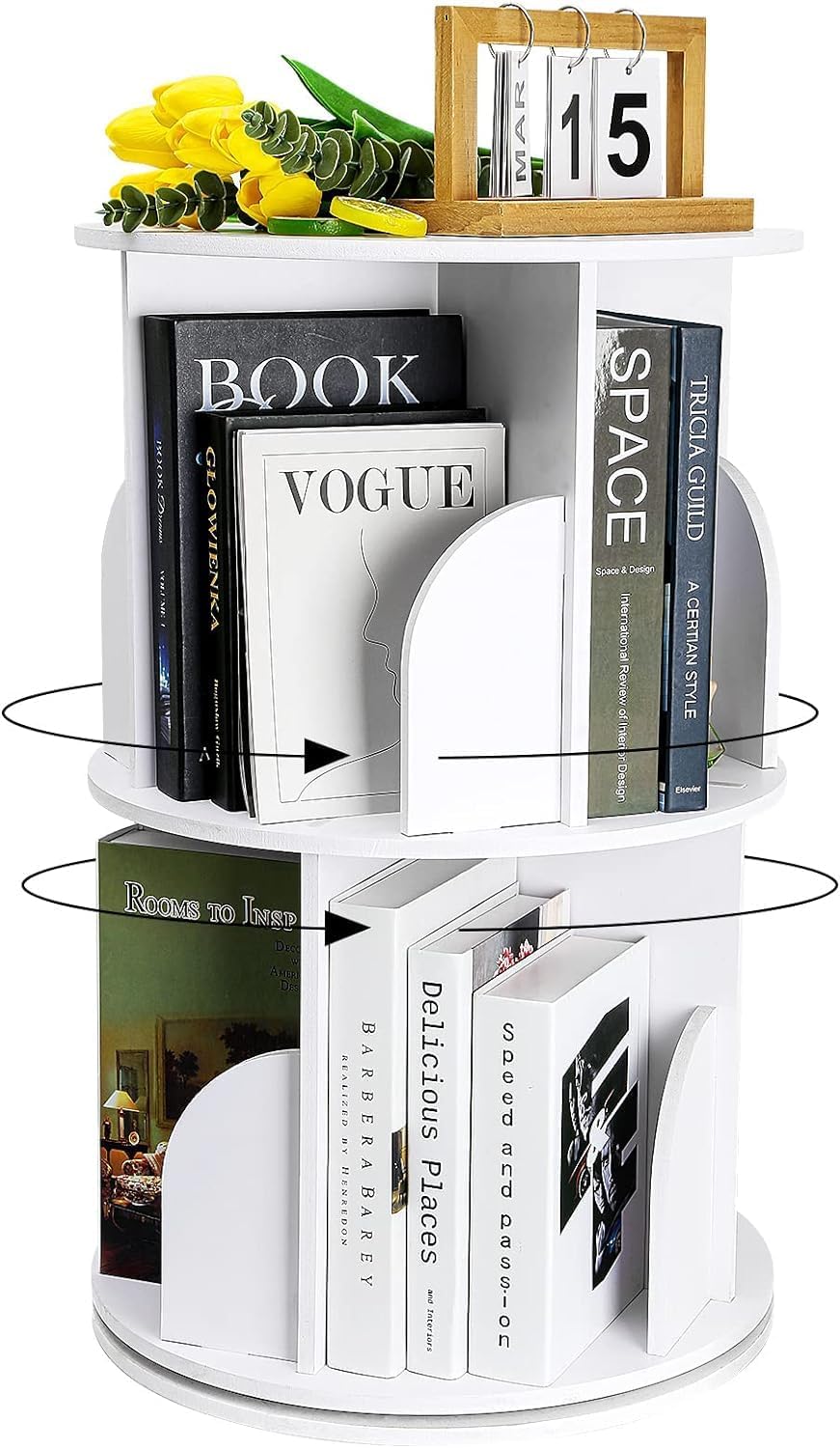 Amazon.com: YGYQZ Upgraded Rotating Bookshelf - Bling 360 View Display ...