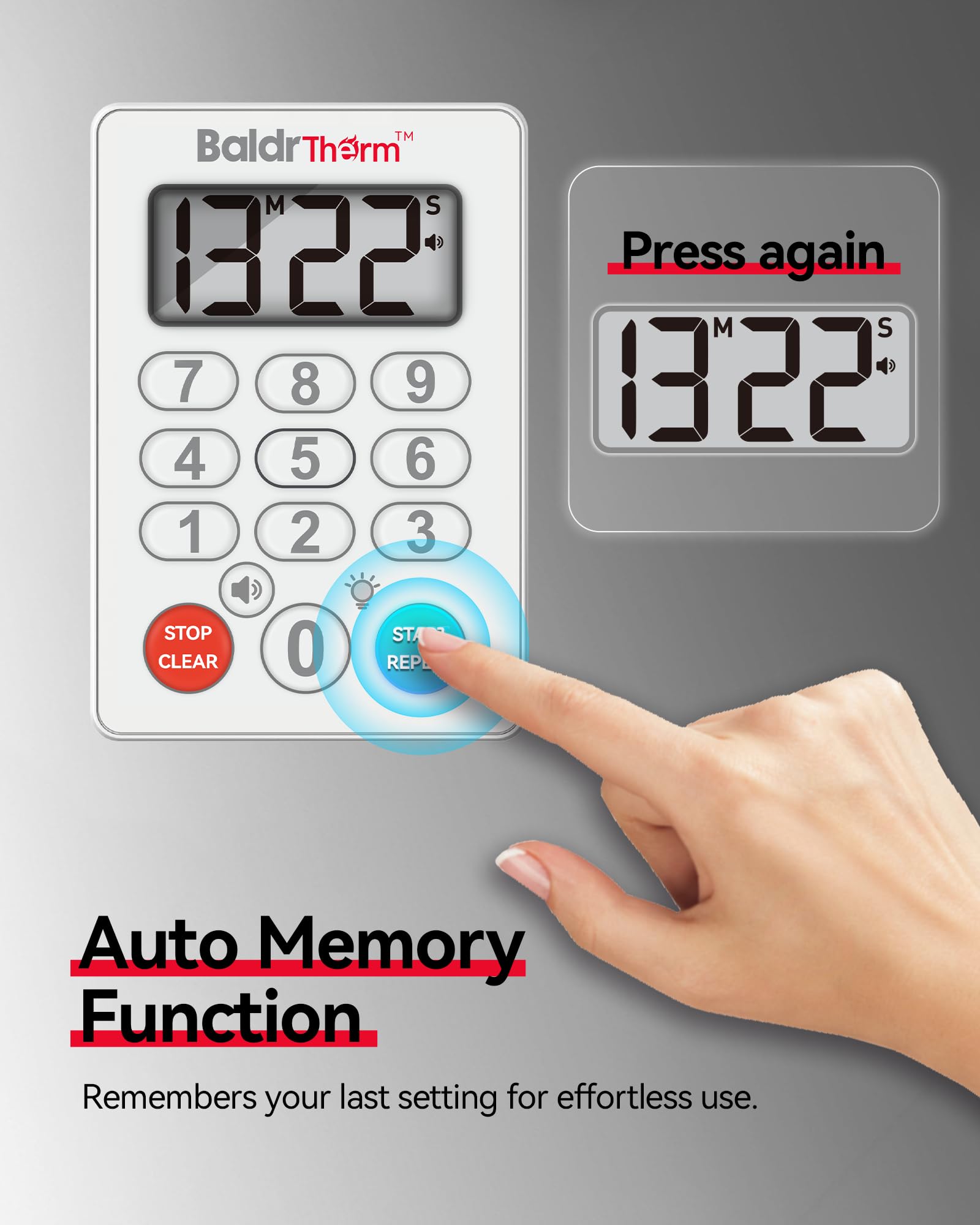 Snapklik.com : Digital Kitchen Timer, Magnetic Waterproof Countdown ...