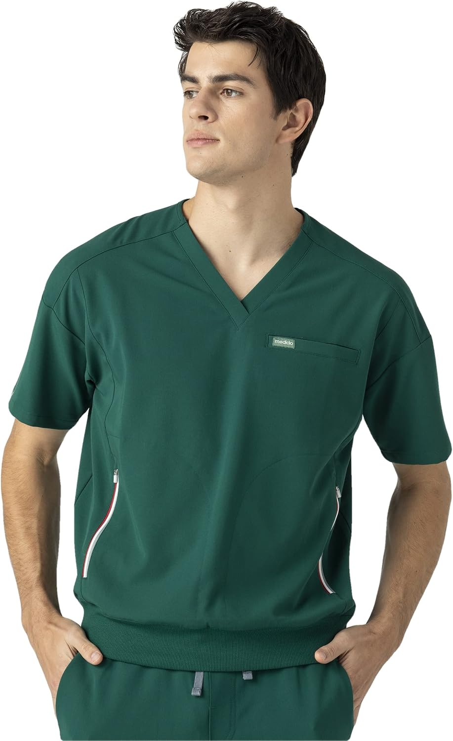Amazon.com: Mediclo Men's Medical Scrub Top – Hamilton‎ Ribband Shirt ...