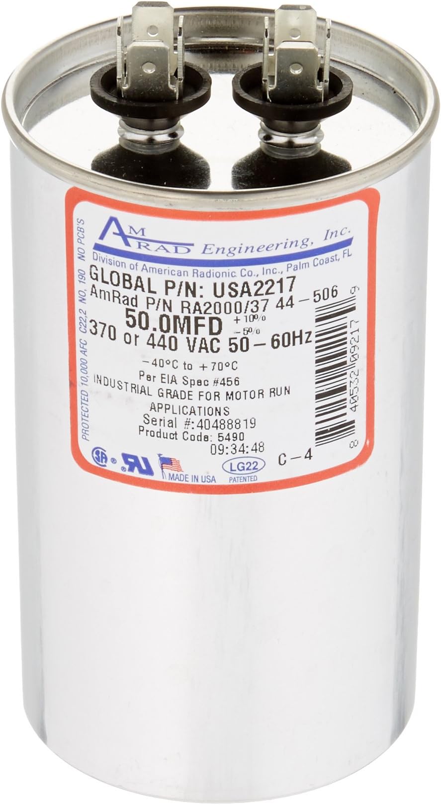 Amazon.com: AMRAD ENGINEERING USA2217 Round USA-Made Motor Run ...