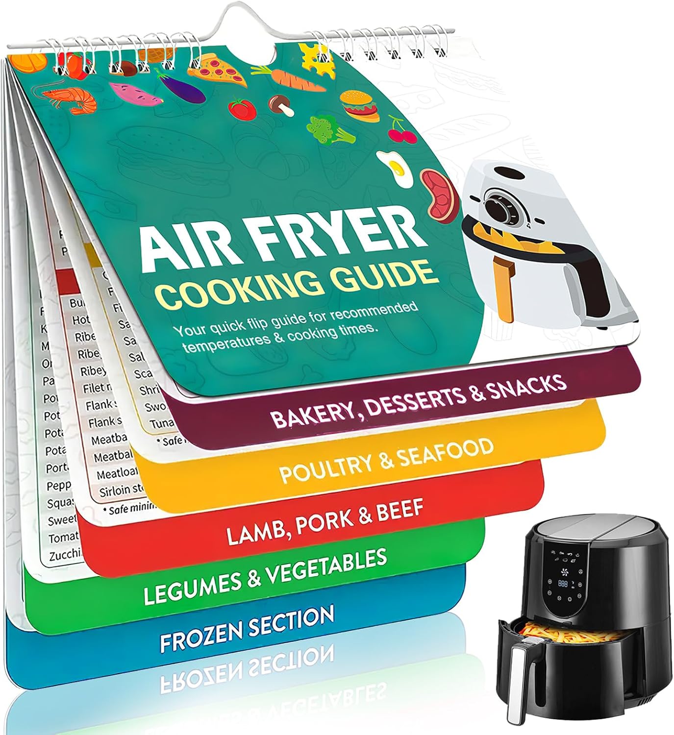 Air Fryer Magnetic Cheat Sheet Oven Cooking Guide For Cooking and ...