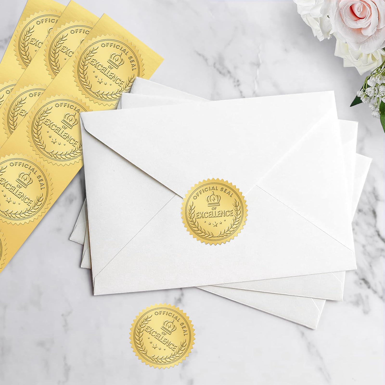 Snapklik.com : Anwyll Gold Seals Stickers For Certificate - 2In 100Pcs ...